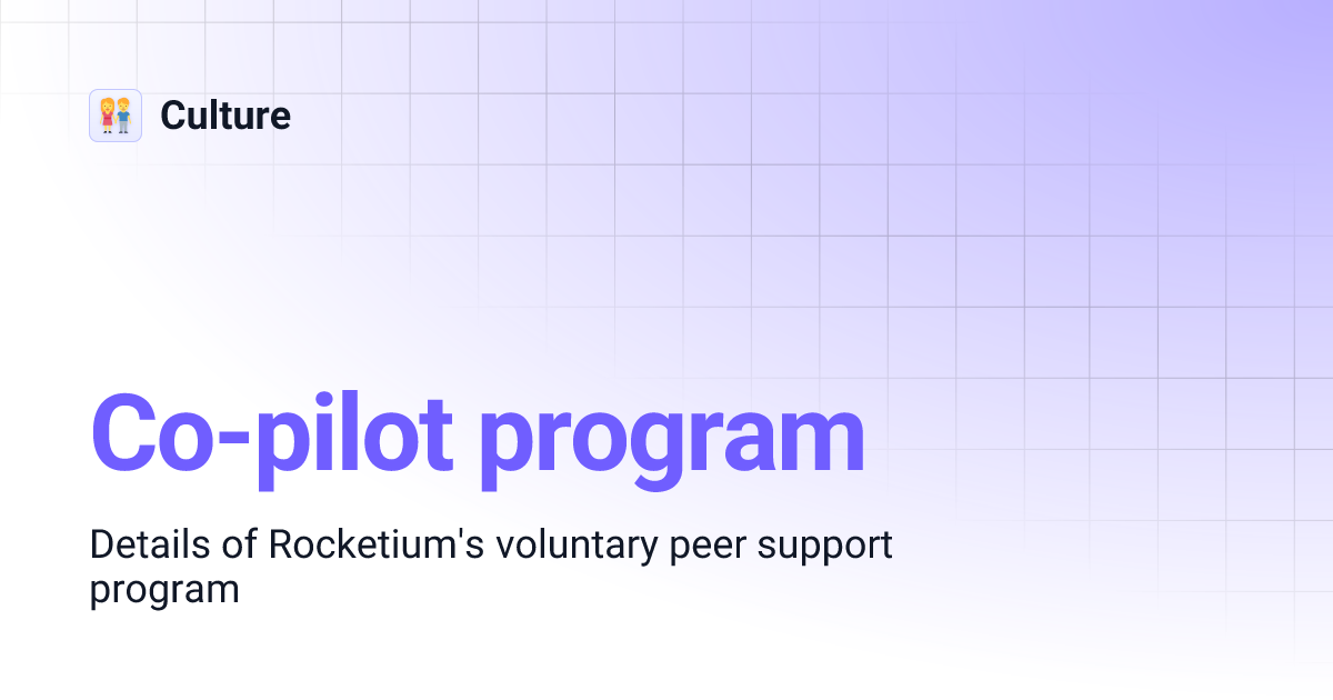 Co-pilot program | Culture